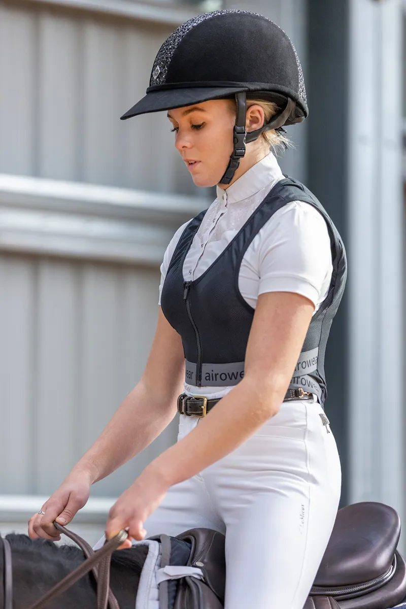 Charles Owen Shadow Back Protector Juniors in Black