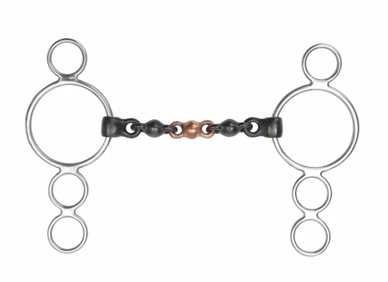 Shires 3 Ring Dutch Gag Waterford with Sweet Iron Mouth Bit