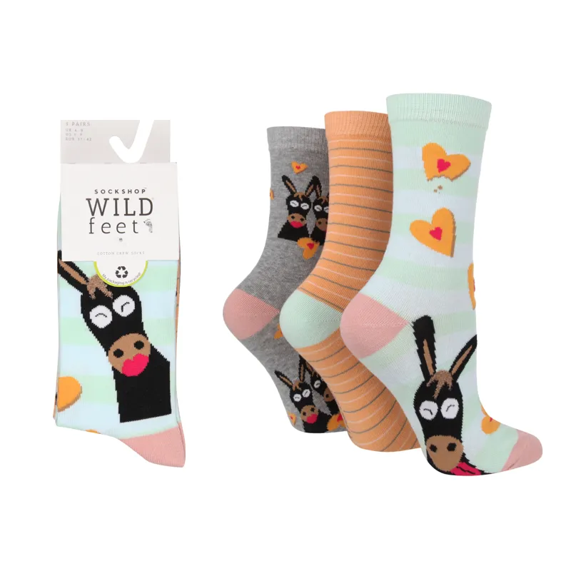 Wildfeet Donkey Stripes Crew Socks 3 Pack