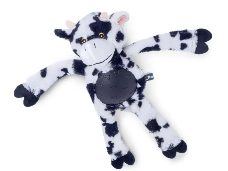 Petface Rubber Tums Cow Plush Dog Toy