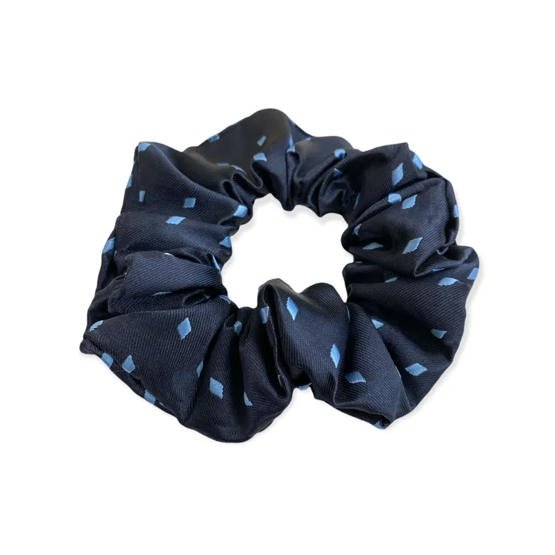 Equetech Diamond Hair Scrunchie in Navy/Light Blue