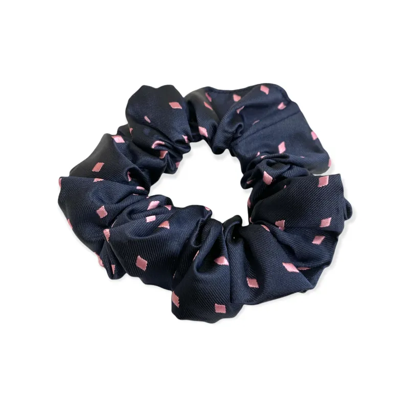 Equetech Diamond Hair Scrunchie in Navy/Pink